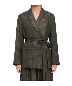 UMA WANG Long Sleeve Jacquard Tie Jacket