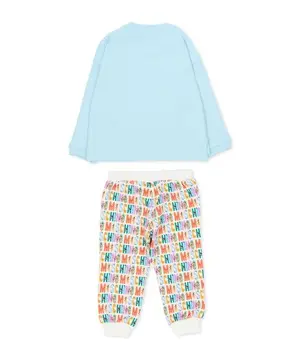 Moschino Two-piece Logo Sweatshirt And Printed Trousers Set