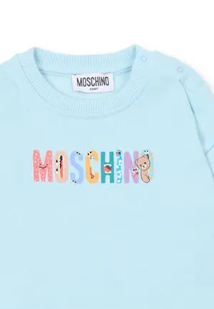 Moschino Two-piece Logo Sweatshirt And Printed Trousers Set