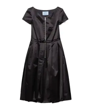 Prada Duchesse Silk Dress With Zip Closure