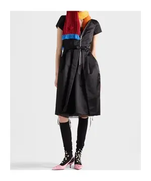 Prada Duchesse Silk Dress With Zip Closure