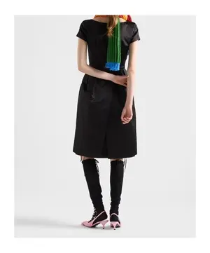 Prada Duchesse Silk Dress With Zip Closure