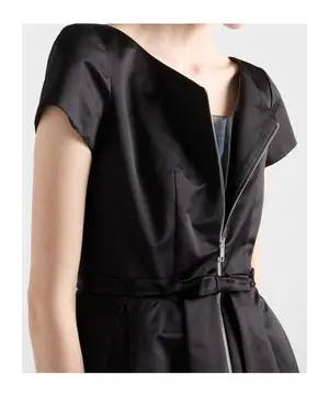Prada Duchesse Silk Dress With Zip Closure