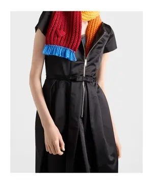 Prada Duchesse Silk Dress With Zip Closure