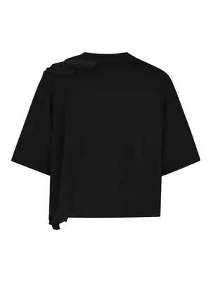 Max Mara Frilly Jersey T-shirt With Rose Embellishment