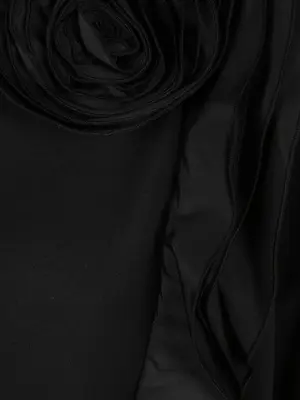 Max Mara Frilly Jersey T-shirt With Rose Embellishment