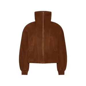 ROTATE BY BIRGER CHRISTENSEN Suede Cropped Jacket - Brown