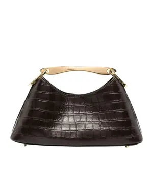 ELLEME PARIS Mini Boomerang Croc-effect Leather Tote Bag
