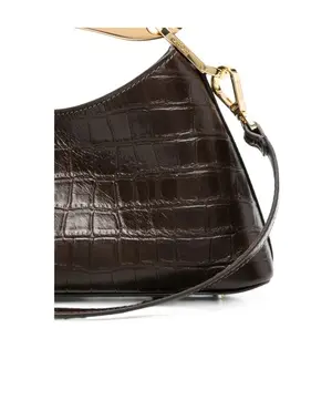 ELLEME PARIS Mini Boomerang Croc-effect Leather Tote Bag