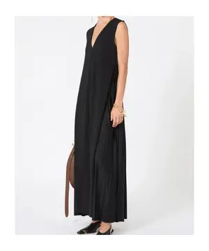 Sportmax Sleeveless Maxi Dress With Pleated Accents