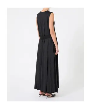 Sportmax Sleeveless Maxi Dress With Pleated Accents