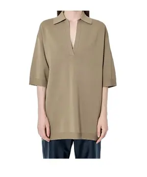 Max Mara Short-sleeved Knit Polo Shirt