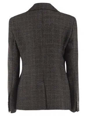 Max Mara Prince Of Wales Check Wool Blazer