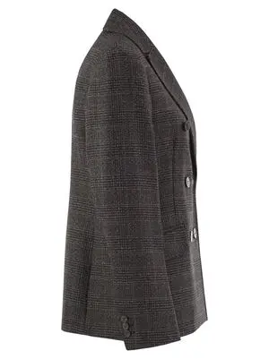 Max Mara Prince Of Wales Check Wool Blazer