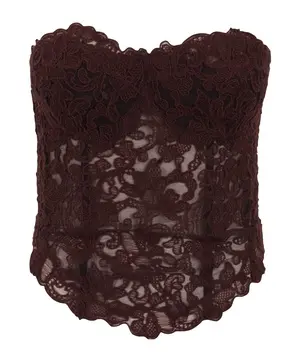 Ermanno Scervino Embroidered Lace Bustier Top - Red