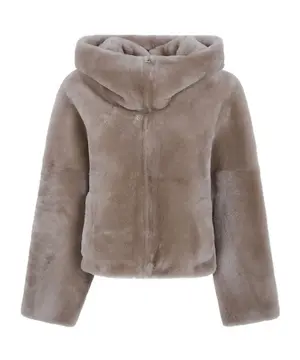 BLANCHA Hooded Zip-up Wool-lined Jacket - Hazelnut