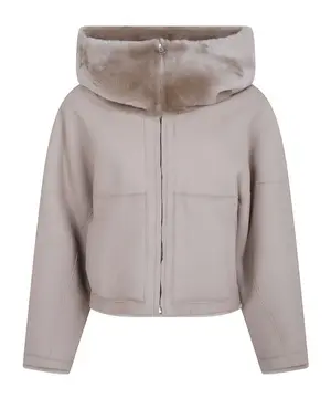 BLANCHA Hooded Zip-up Wool-lined Jacket - Hazelnut