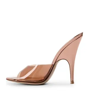 GIANVITO ROSSI Metallic Stiletto Mules