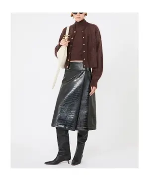 Sportmax Aquile Embossed Midi Skirt