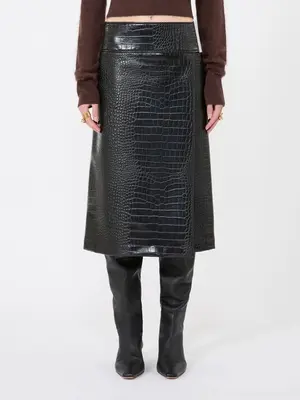 Sportmax Aquile Embossed Midi Skirt