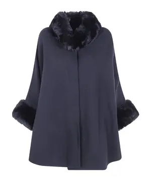 TWINSET Faux-fur Trimmed High-collar Coat - Black
