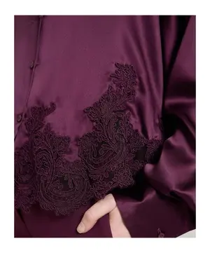 Ermanno Scervino Silk Satin Shirt With Lace Hem