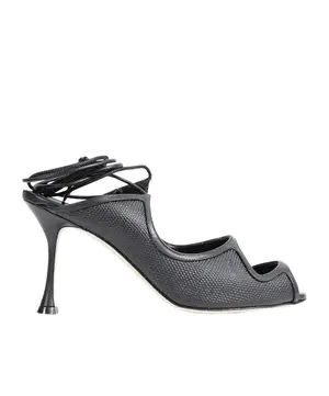 Manolo Blahnik Cut-out High-heeled Sandals - Black