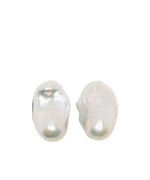 MONIES Marée" Baroque Pearl Clip-on Earrings - White