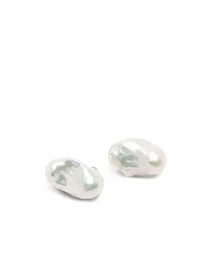 MONIES Marée" Baroque Pearl Clip-on Earrings - White
