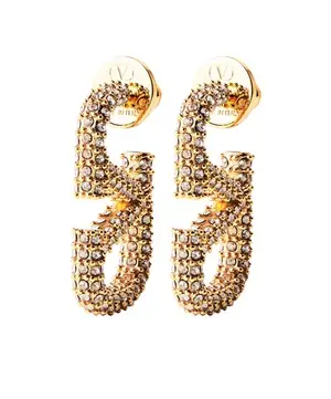 Valentino Garavani Crystalencrusted Logo Drop Earrings