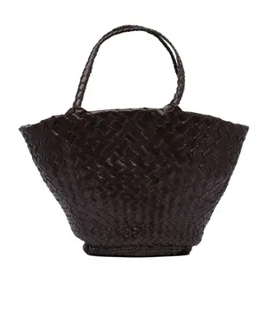 Dragon Diffusion Egola Woven Leather Bucket Tote Bag