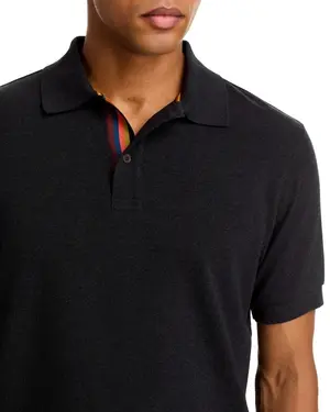 Paul Smith Stripe Placket Cotton Polo Shirt