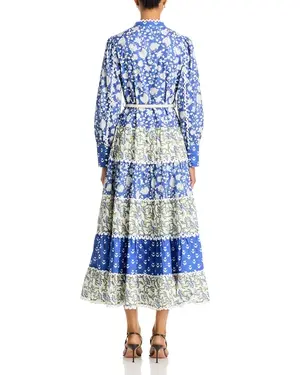 LAYERED WITH LOVE L'oire Cotton Mixed Print Maxi Dress