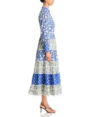LAYERED WITH LOVE L'oire Cotton Mixed Print Maxi Dress