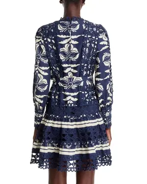 LAYERED WITH LOVE Linda Cotton Lace Trim Mini Dress