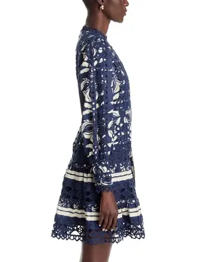 LAYERED WITH LOVE Linda Cotton Lace Trim Mini Dress