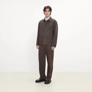 Theory Shirt Jacket In Knit Twill - Classic Brown