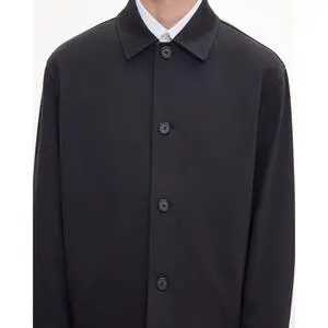 Theory Shirt Jacket In Knit Twill - Phantom Grey