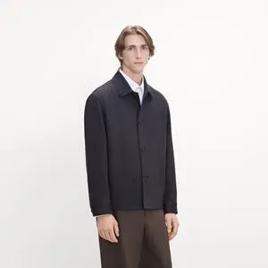 Theory Shirt Jacket In Knit Twill - Phantom Grey