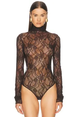 Andamane Ziggy Lace Turtleneck Bodysuit