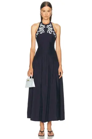 ALEMAIS Dillon Applique Halter Gown
