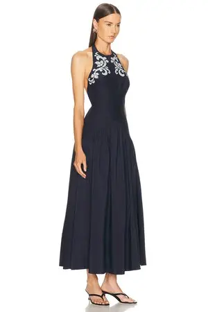 ALEMAIS Dillon Applique Halter Gown