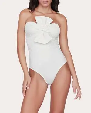 GIRLSMUSTHAVE Raquel Jacquard Bow Bandeau One-piece