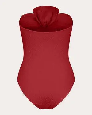 GIRLSMUSTHAVE Raquel Jacquard Bow Bandeau Swimsuit