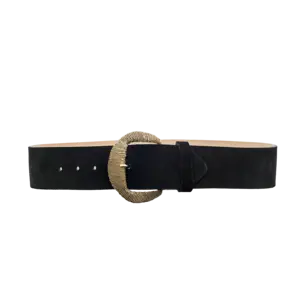 L'Agence L'AGENCE Roden Suede Belt Black Suede
