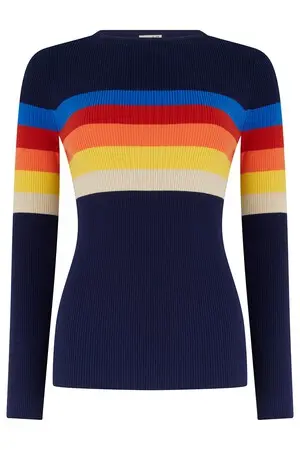 SUGARHILL BRIGHTON Cayla Jumper Navy Ombre Stripe