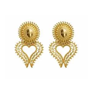 ADIBA Heart Drop Earrings - Gold
