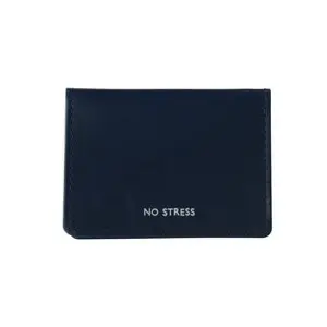 VIDA VIDA No Stress Navy Leather Travel Card Holder