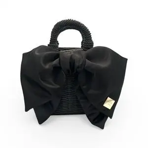 RYE LINE Amélia Bow Noir Woven Basket
