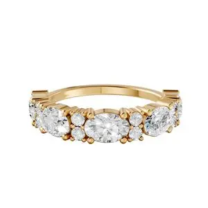 AYA FINE JEWELRY Elara Oval And Round Cut Lab-created Diamond Ring In Gold